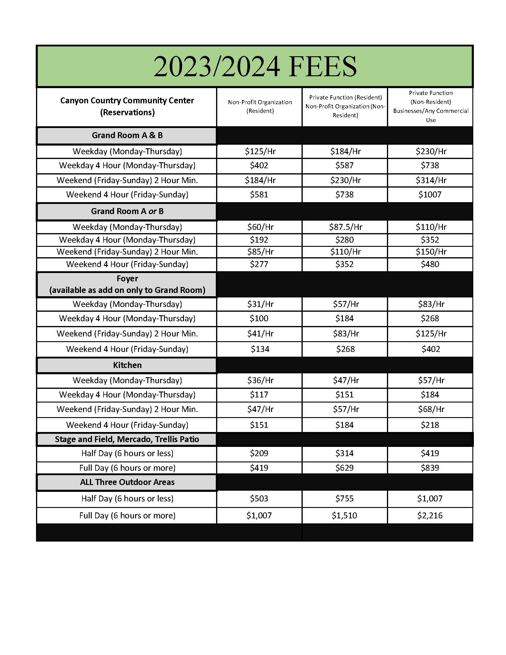 Facility Rental - Canyon Country Community Center